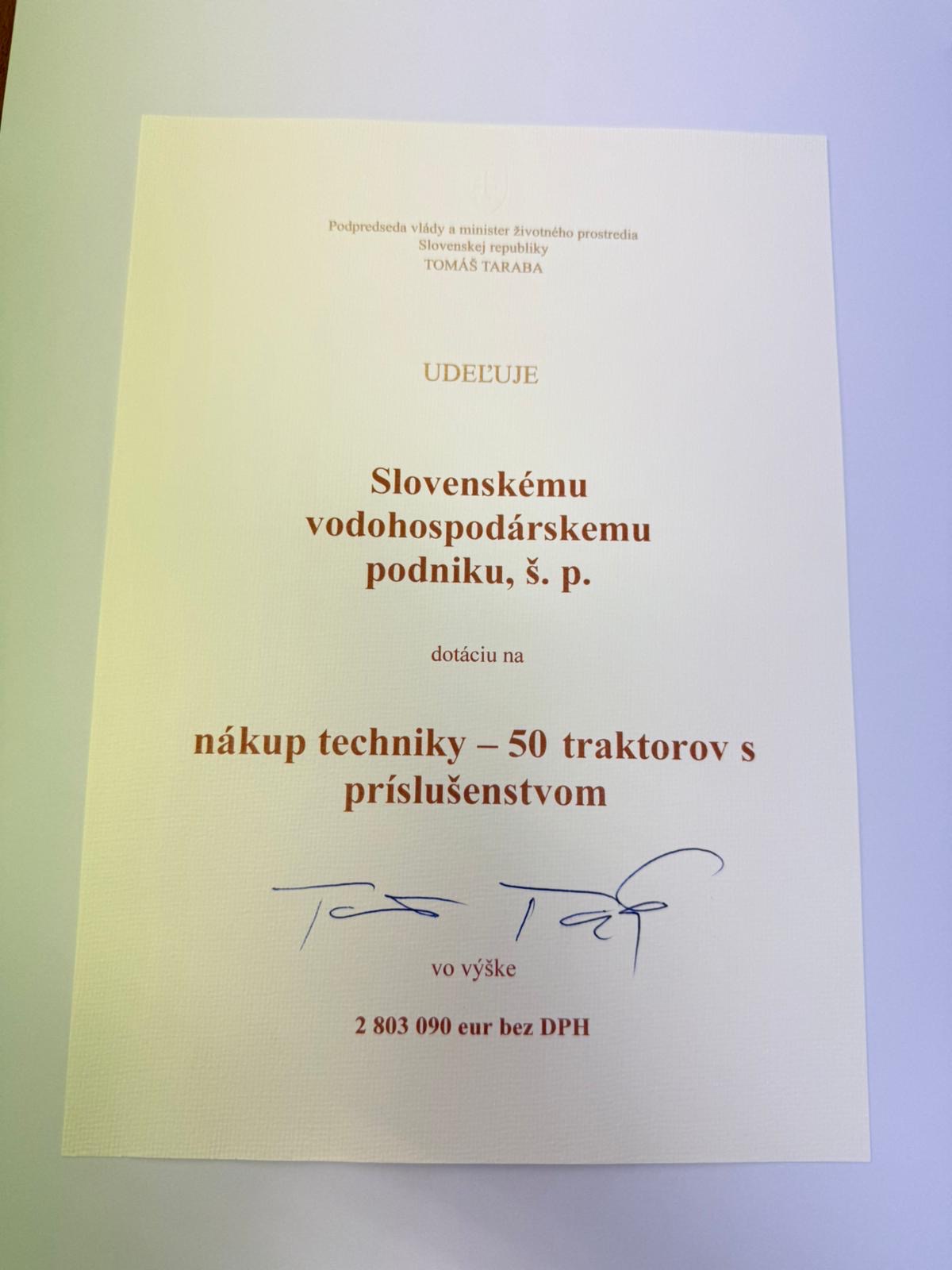Obnova techniky štátneho podniku SLOVENSKÝ VODOHOSPODÁRSKY PODNIK ...